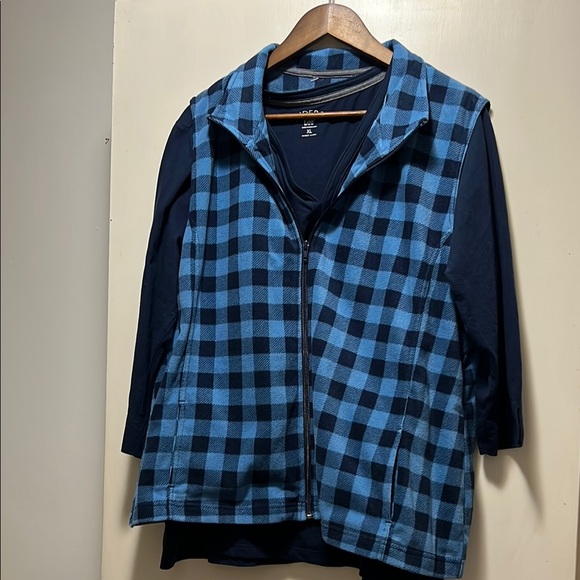 Riders by Lee | Tops | Riders By Lee Blue And Dark Blue Plaid Vest ...